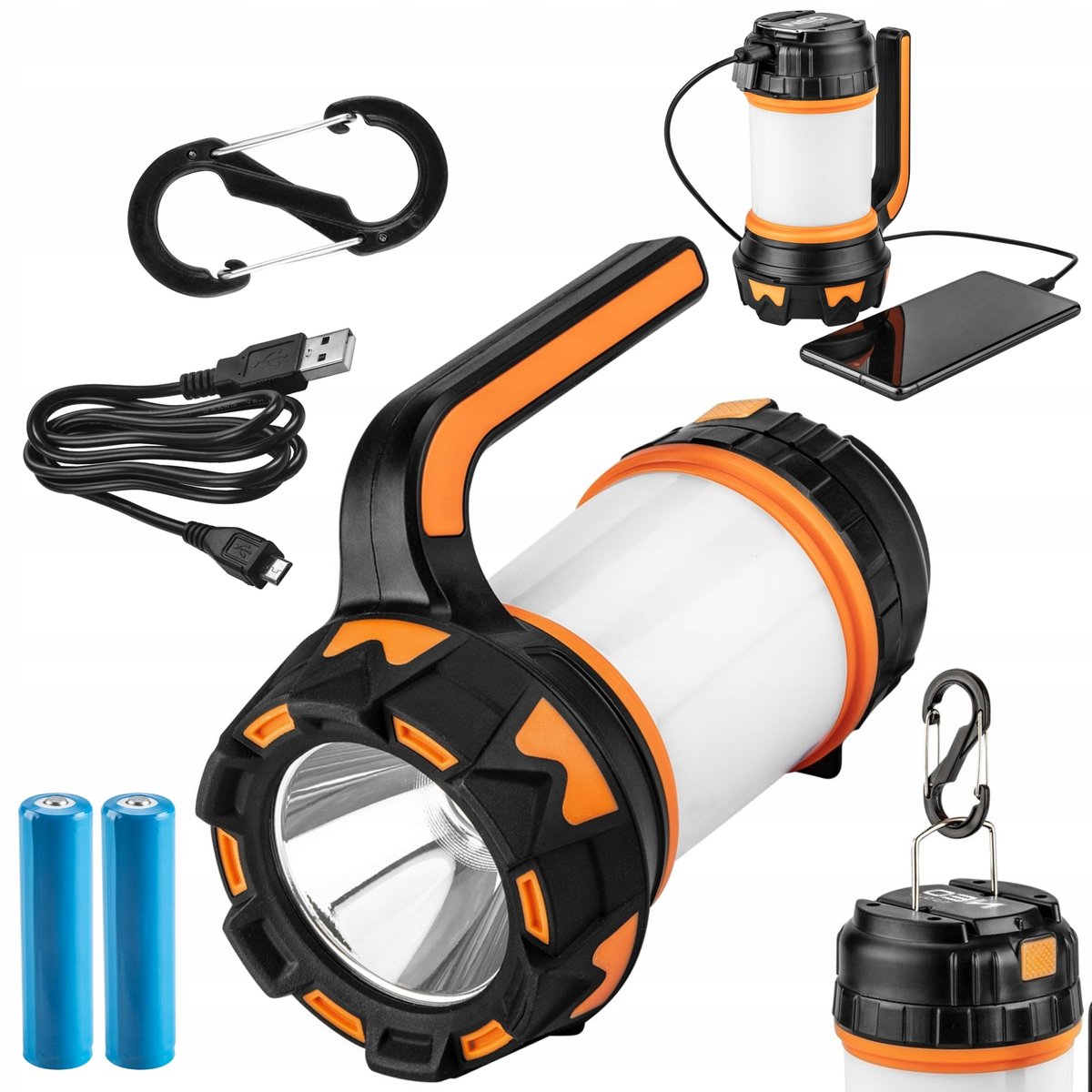 NEO Lampa biwakowa akumulatorowa 800 lm powerbank 3 w 1 CREE T6 + SMD ...