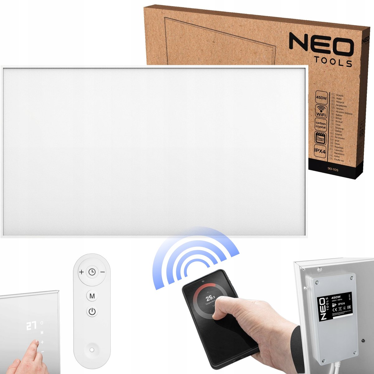 NEO Panel grzewczy na podczerwień 450W, WIFI 90-105 - NEO TOOLS | Sklep ...