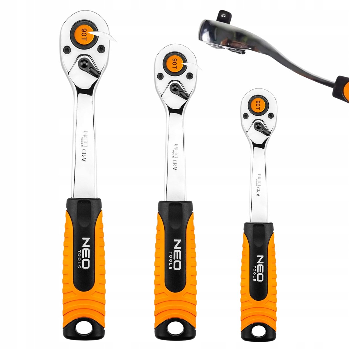 NEO TOOLS 3x Grzechotka 1/4" 3/8" 1/2" 90T - NEO TOOLS | Sklep EMPIK.COM