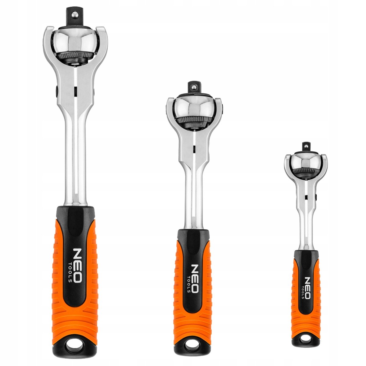 NEO TOOLS 3x Grzechotka obrotowa 360° 72T 1/4" + 1/2" + 3/8" - NEO ...