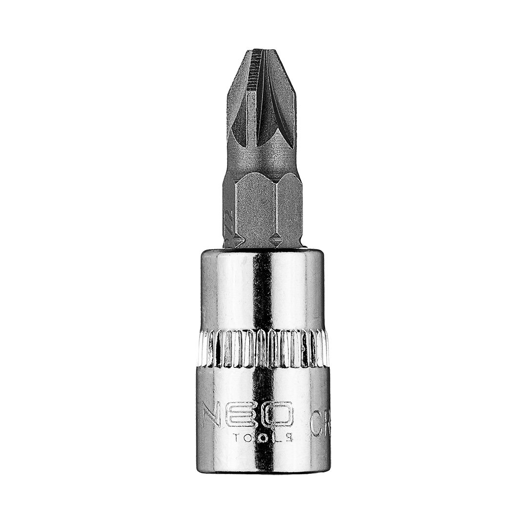 NEO TOOLS, Końcówka wkrętakowa PZ2 na nasadce 1/4", krótka, 37 mm, 10 ...
