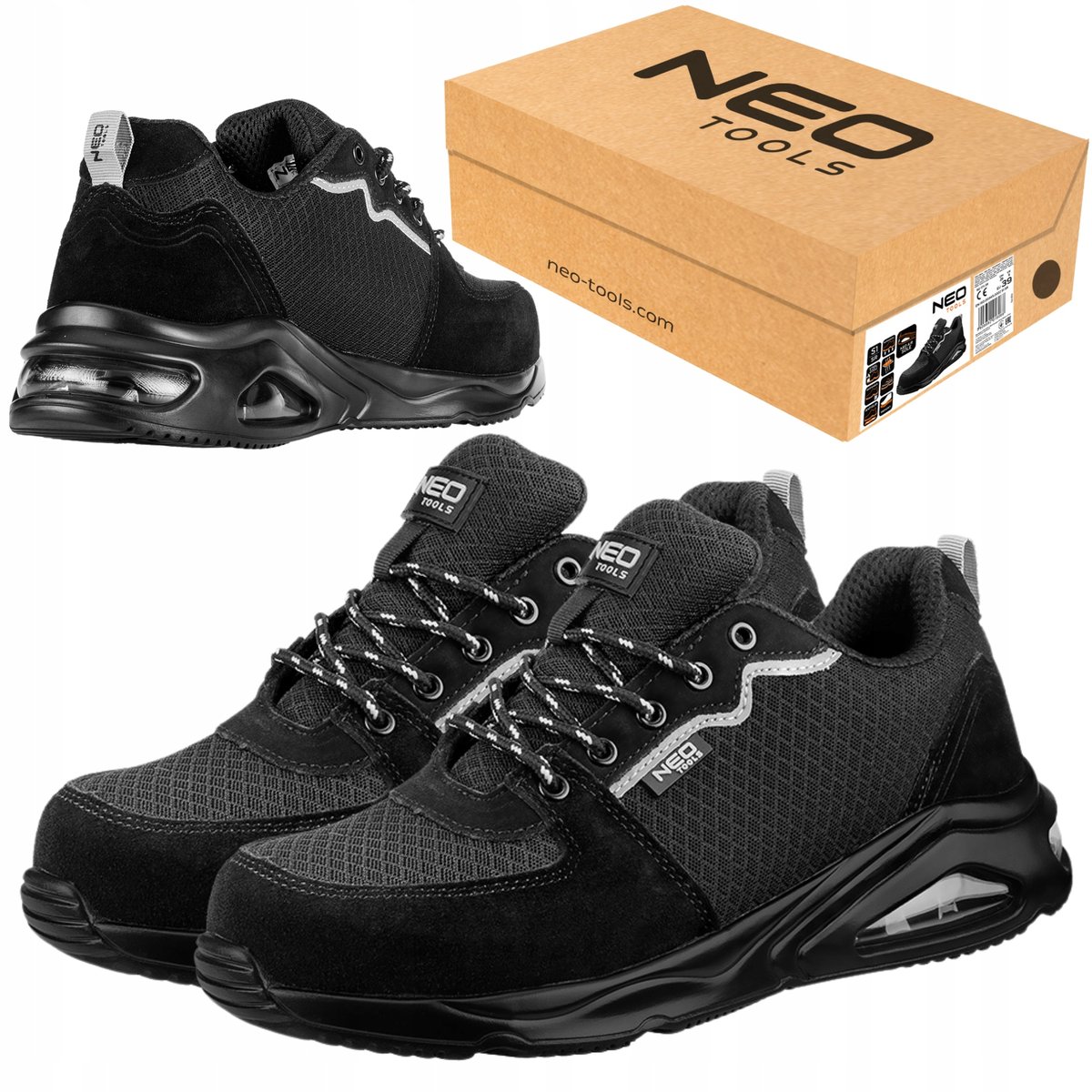 NEO TOOLS, Półbuty robocze S1 SR Neo Air, stalowy podnosek, odblaskowe, rozmiar 40, 82-171-40 ...