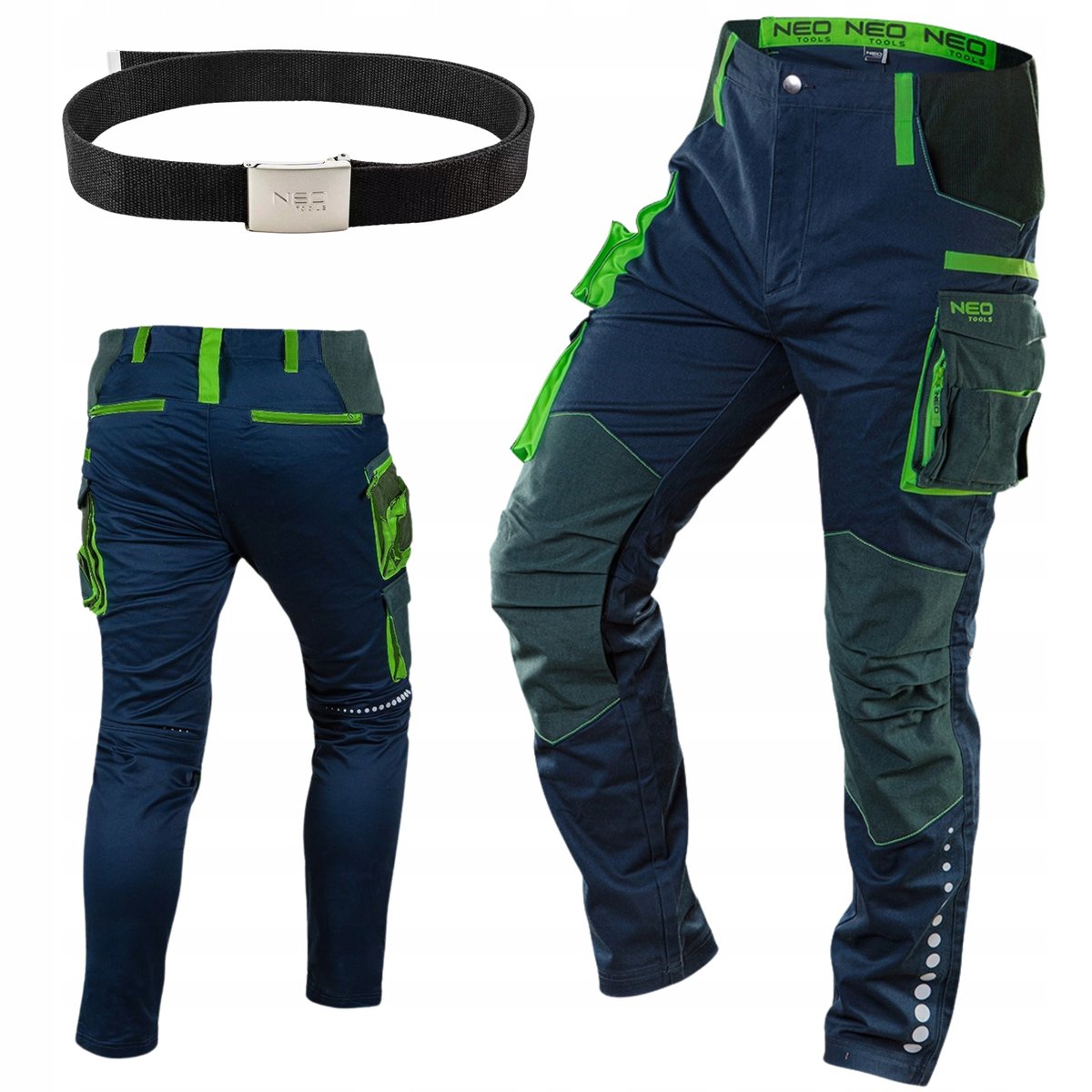 NEO TOOLS Spodnie Robocze Męskie PREMIUM z Paskiem Wzmocnienia Cordura ...