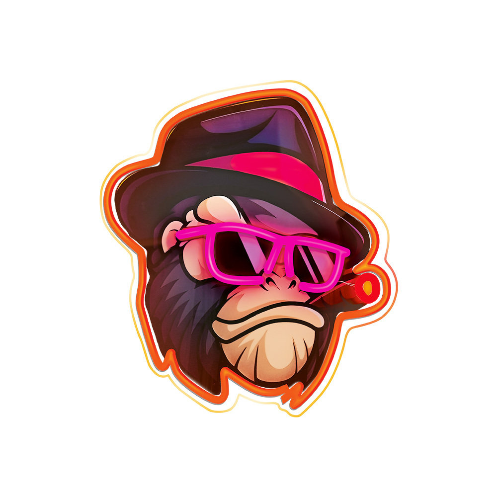 Neon ART LED GANGSTA MAŁPA multikolor FLA03 Forever Light - Forever ...