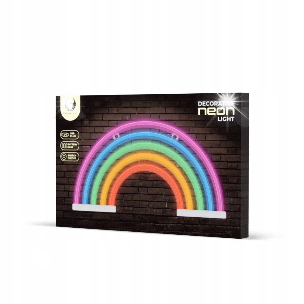 Neon LED Forever Light Tęcza FLNE14X 5 kolorów USB Ozdoba na ścianę ...