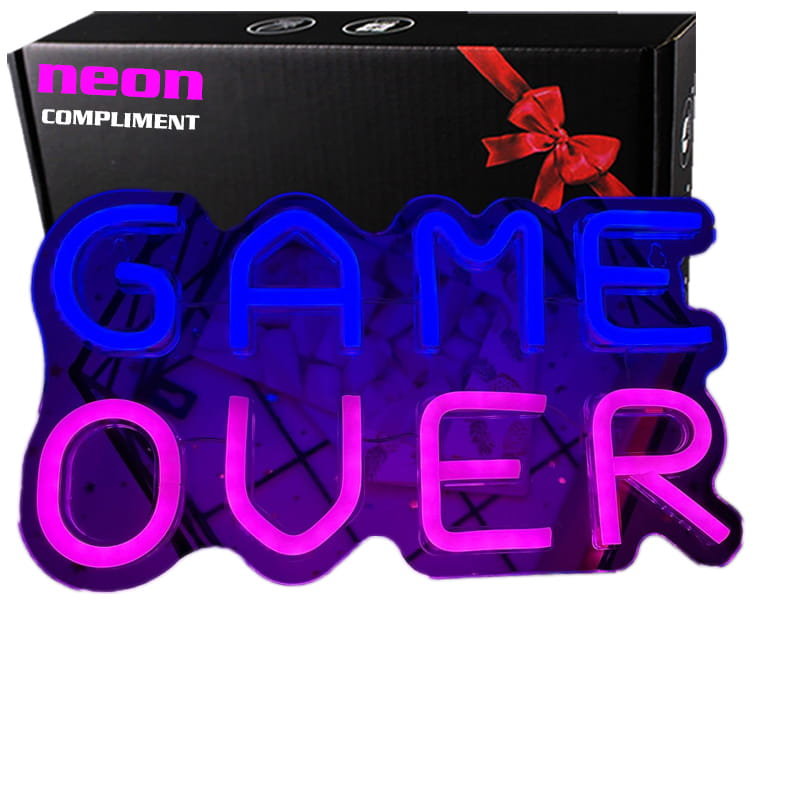 Neon Led Premium neon na ścianę znak neonowy Napis do pokoju Game Over ...