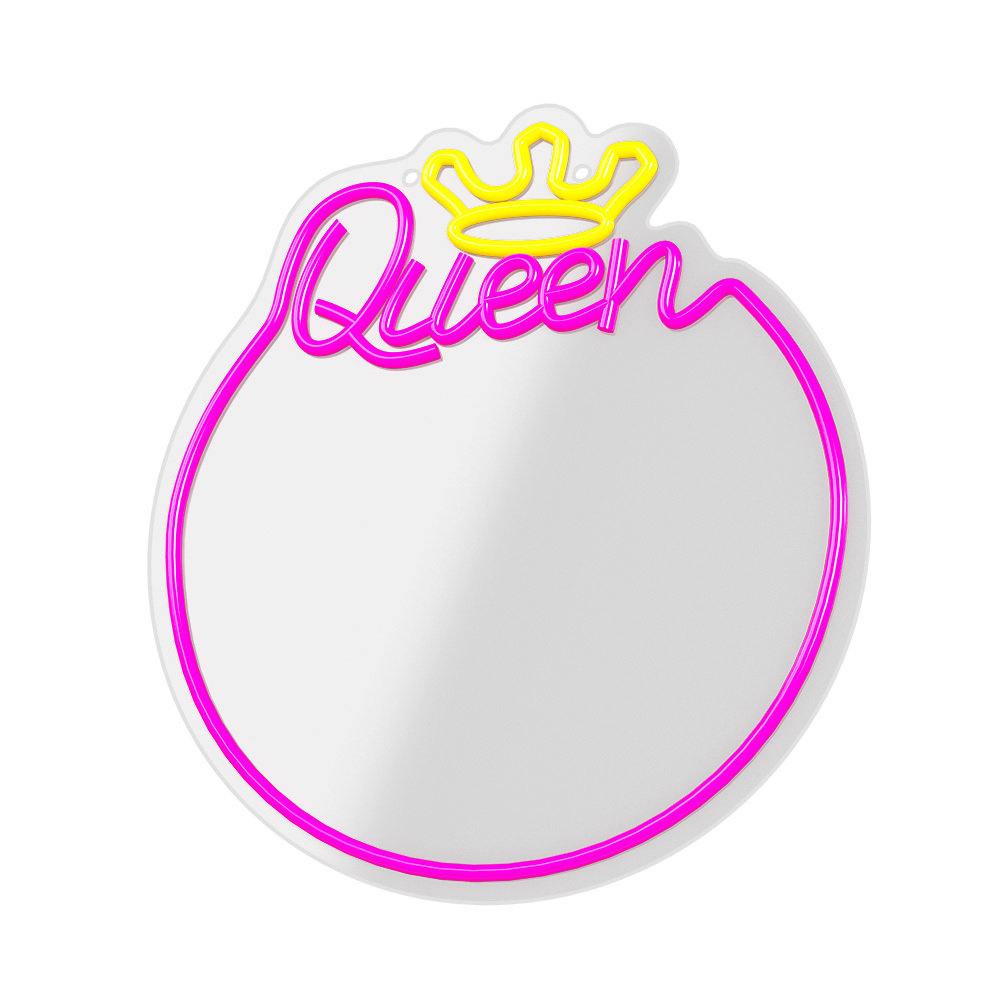 Neon MIRROR LED QUEEN ciepły biały róż FMNE04 Forever Light - Forever ...