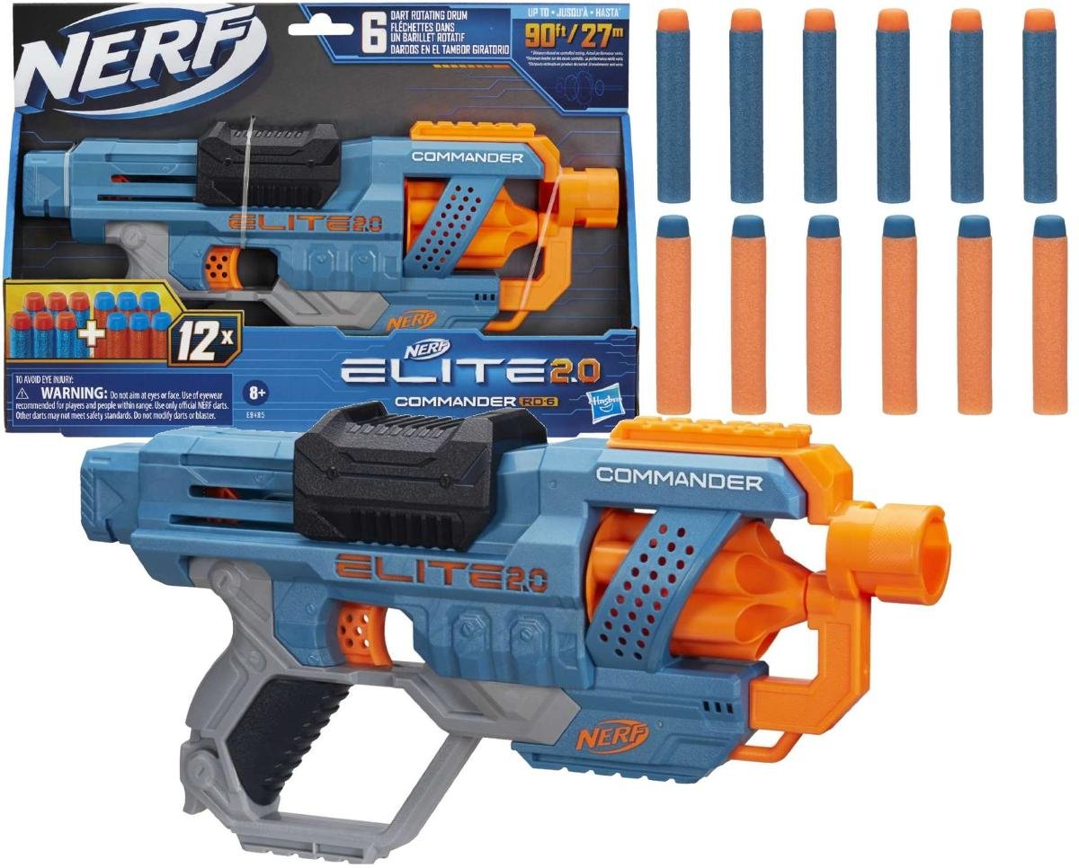 Nerf, wyrzutnia Elite 2.0 Commander RD-6 + 12 strzałek, E9485 - Nerf ...