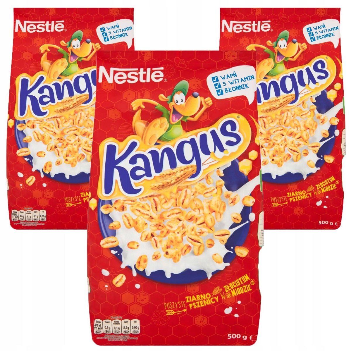 Nestle Kangus Płatki śniadaniowe z miodem 3x500g - Nestle | Sklep EMPIK.COM