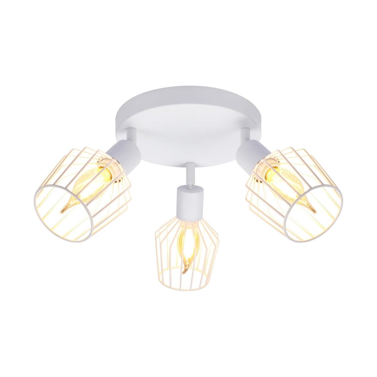 NETTLIFE 3 Reflektory Sufitowe E14 - okrągły metalowy, przemysłowa lampa do przedpokoju obrotowa ...