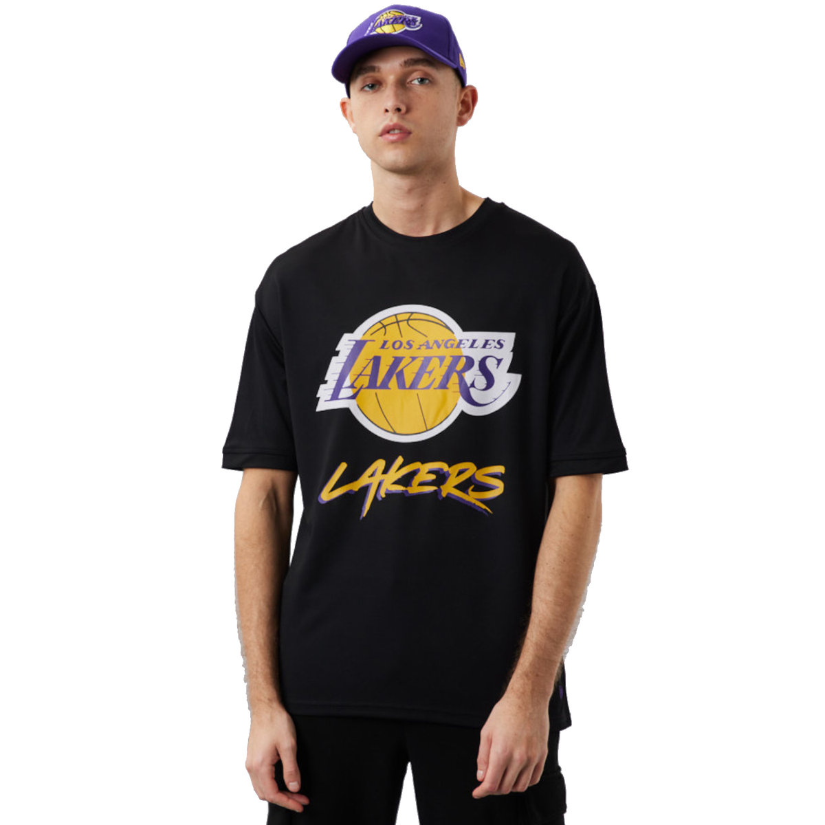New Era NBA Los Angeles Lakers Script Mesh Tee 60284737, Mężczyzna, T ...