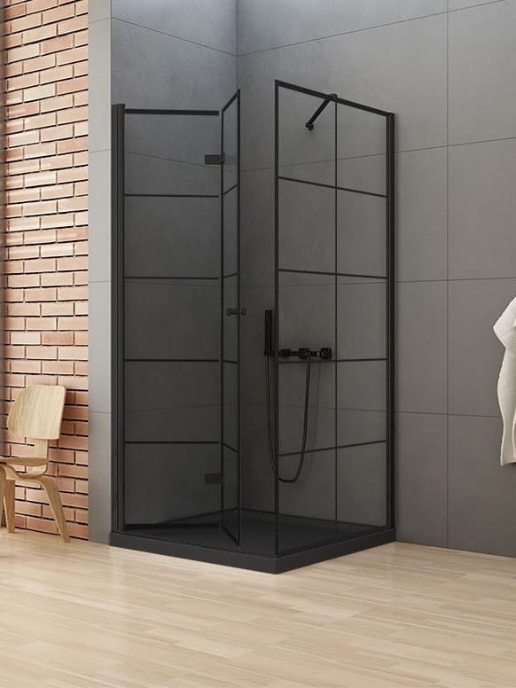 New Trendy Kabina Prysznicowa New Soleo Black 90x90x195 Lewa D 0289a D