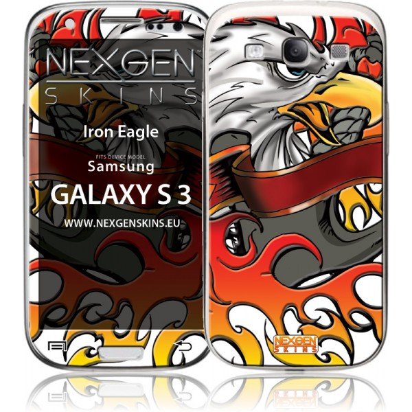 Nexgen Skins, Zestaw skórek na obudowę z efektem 3D, Etui, Samsung GALAXY S III, Iron Eagle 3D ...