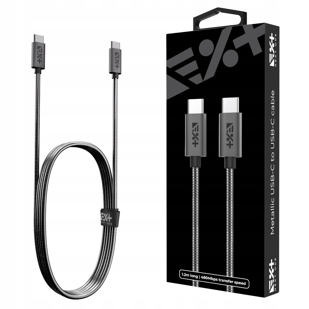 NEXT ONE Kabel Metallic USB-C / USB-C 1,2 m space gray - Inna marka ...