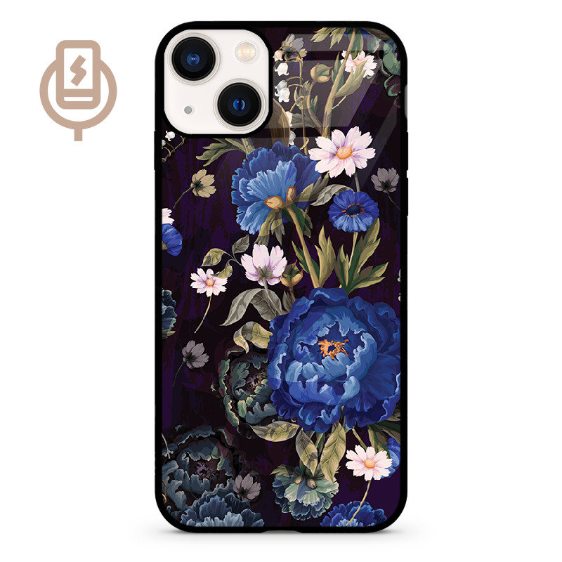 Niebieskie piwonie - iPhone 14 Etui szklane flexible indukcyjne [TIF ...