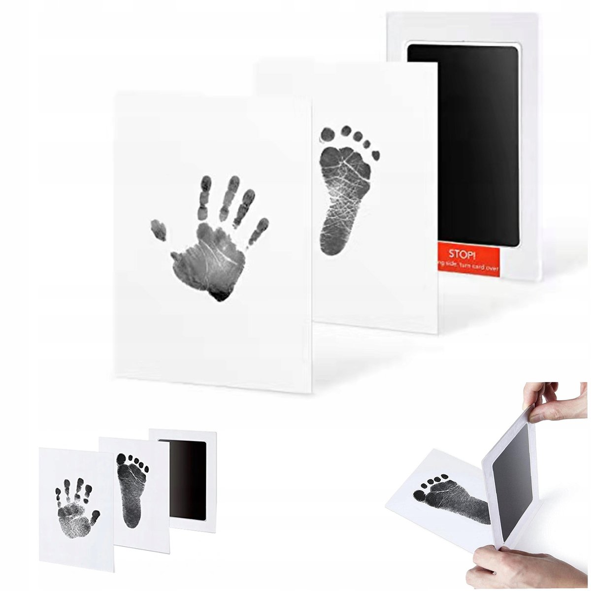 NIEBRUDZĄCY ODCISK RĄCZKI STÓPKI DZIECKA PAMIĄTKA NA NARODZINY BOBASA ...