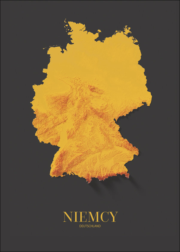 Niemcy mapa złota - plakat 40x50 cm - Inna marka | Sklep EMPIK.COM