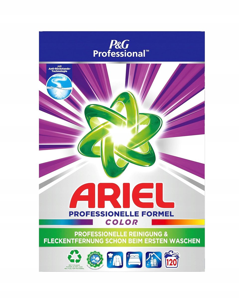 Niemiecki Ariel Professional Color proszek do prania 120 prań 7,2kg DE ...