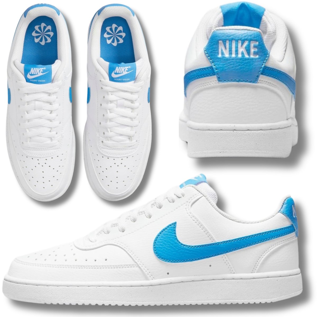 NIKE BUTY MĘSKIE SPORTOWE COURT VISION LOW DH2987-105 SNEAKERSY BIAŁE ...