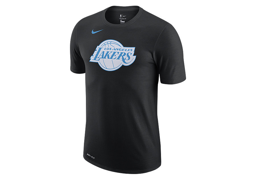 Nike Nba Los Angeles Lakers City Edition Logo Dri-Fit Tee Black - Nike ...