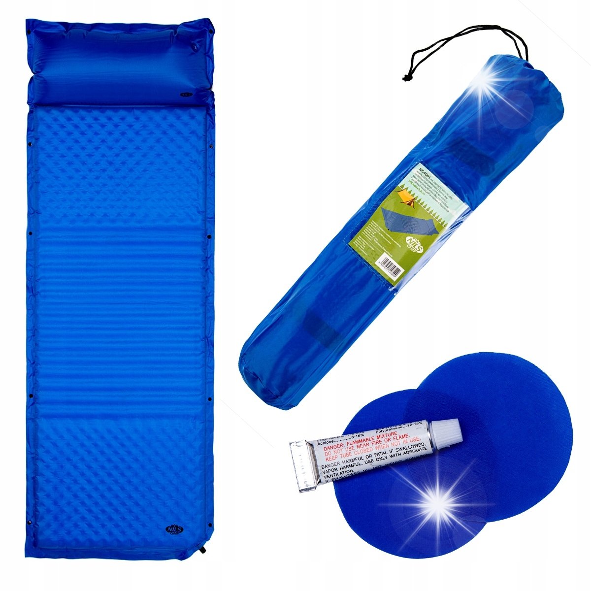 NILS Mata Samopompująca Materac Pod Namiot Z Poduszką + Pokrowiec ...