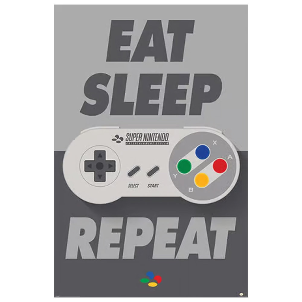 Nintendo Plakat Maxi Super (OS / Szary) - Nintendo | Sklep EMPIK.COM