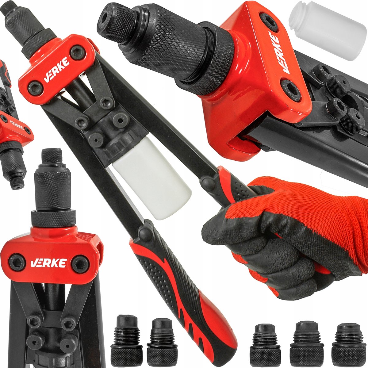 NITOWNICA RĘCZNA DO NITÓW NITY DŹWIGNIOWA 5 KOŃCÓWEK DO NITOWANIA SOLIDNA!! - Verke | Sklep ...