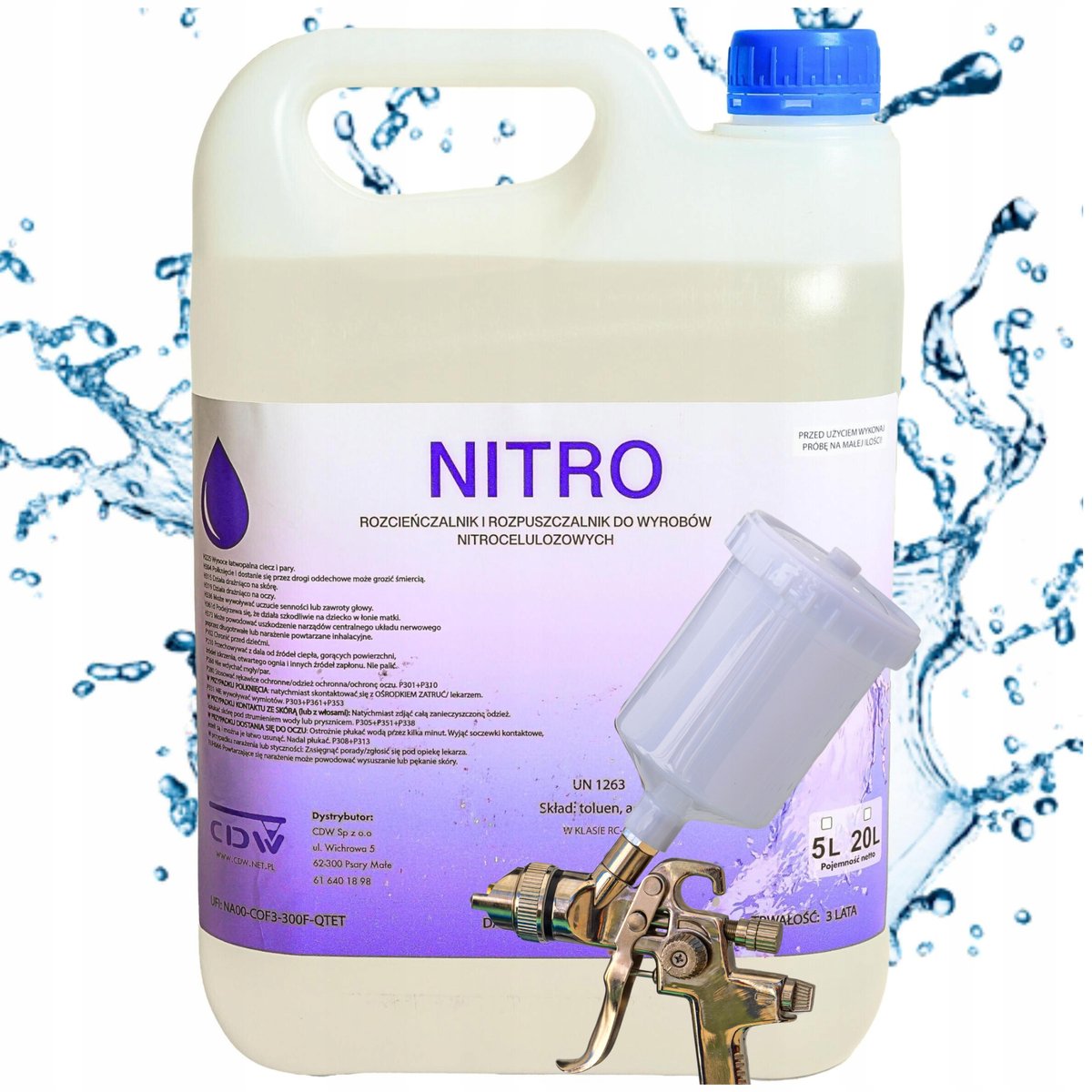 Nitro 5L Rozpuszczalnik Rc-01 Czysty Rozcieńczalnik Do Farb Lakierów Cdw - Inna marka ...