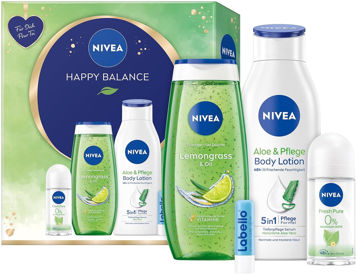 Nivea, Happy Balance, zestaw kosmetyków, 4 szt. | Sklep EMPIK.COM