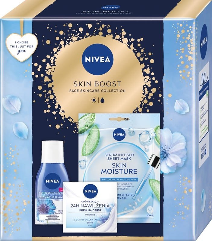 NIVEA Skin Boost Zestaw Odświeżający krem na dzień, 50ml + Dwufazowy ...