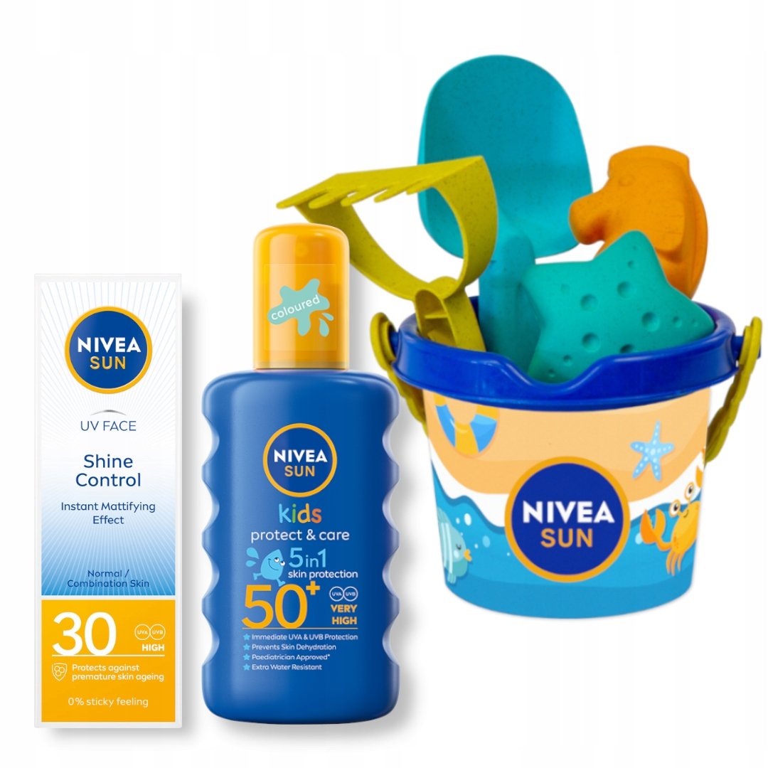 NIVEA SUN Krem na słońce do twarzy + Spray ochronny dla dzieci ...