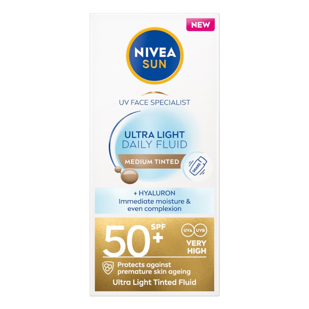 Nivea, Sun Ultra Light Daily Fluid SPF50+ fluid do twarzy Medium Tinted ...