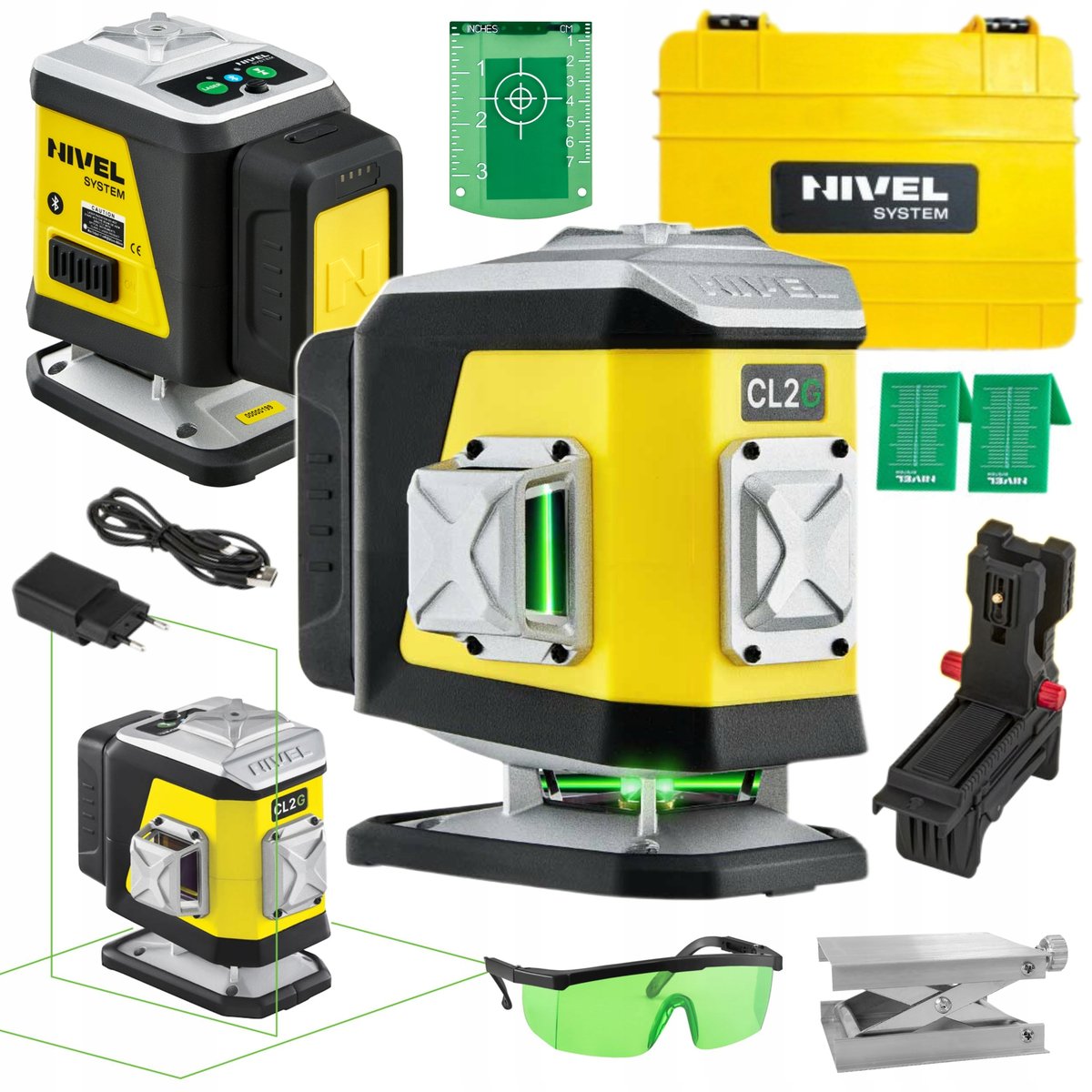 NIVEL SYSTEM CL2G LASER KRZYŻOWY 2x360 ZIELONY BT 30m - NIVEL SYSTEM ...