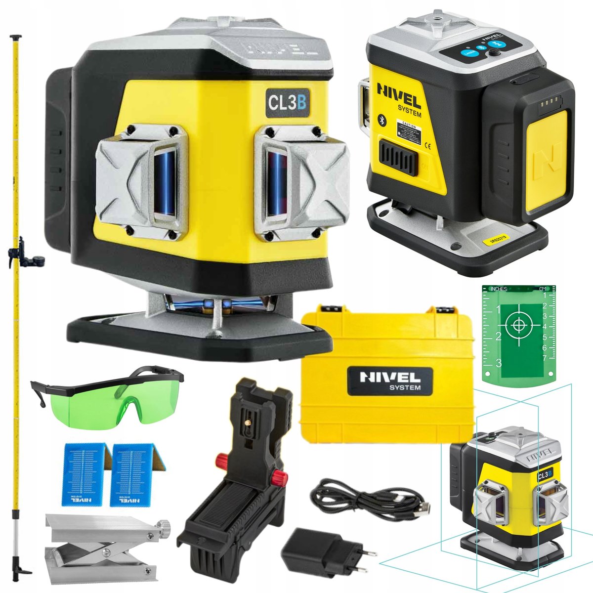 NIVEL SYSTEM CL3B LASER KRZYŻOWY 3x360 30M TYCZKA LP-36 - NIVEL SYSTEM ...