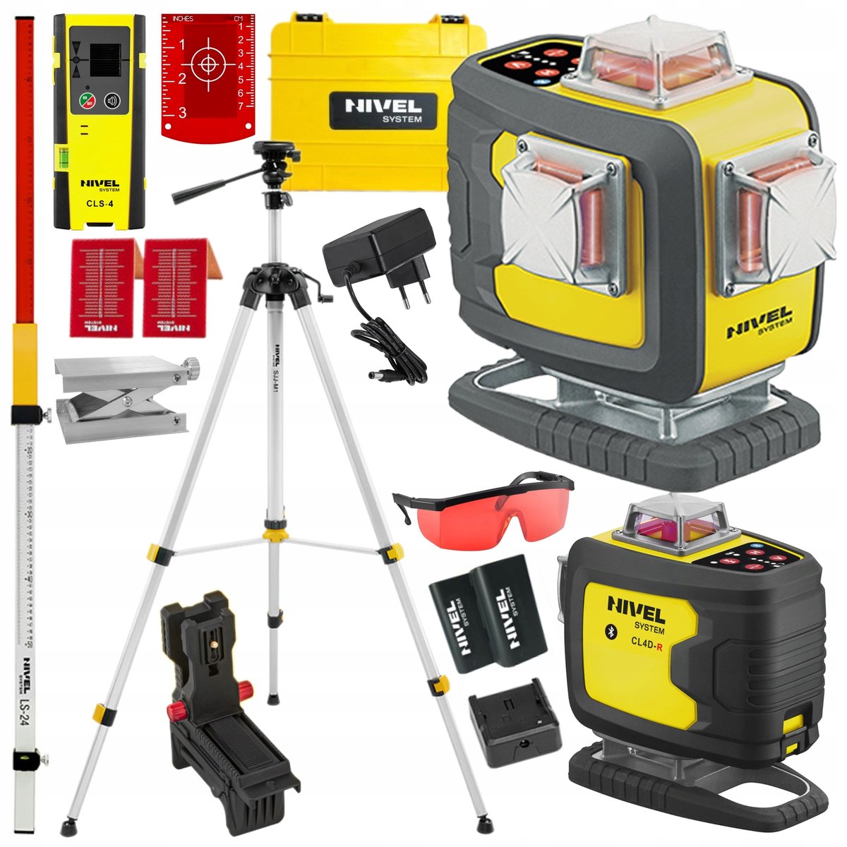 Nivel System Laser Krzyżowy 4D Czerwony Cl4D-R Walizka + Sjjm1Ex Cls4 ...