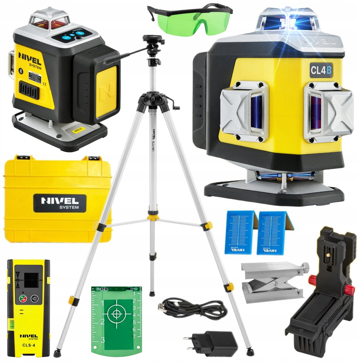 NIVEL SYSTEM LASER KRZYŻOWY 4D NIEBIESKI CL4B WALIZKA +STATYW SJJM1EX ...