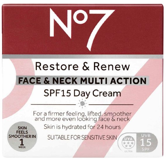 No7 Restore & Renew Face & Neck Multi Action Spf15 Day Cream, Krem Do Twarzy, 50ml | Sklep EMPIK.COM