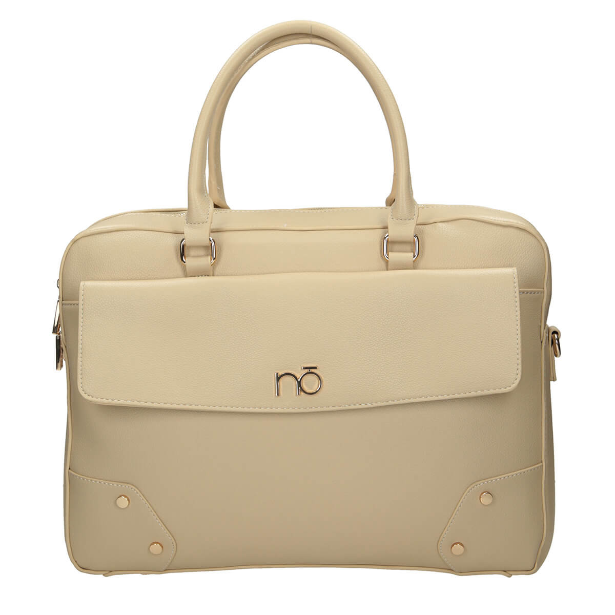 Nobo Beżowa Aktówka Na Laptopa Kolorowy Pasek - Nobo | Moda Sklep EMPIK.COM