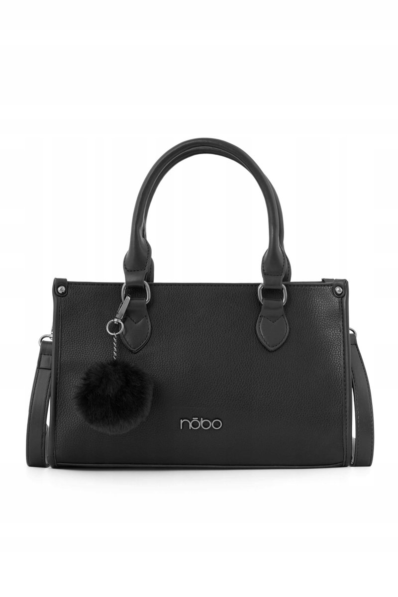 Nobo Czarna Mini Shopperka Z Pomponem - Nobo | Moda Sklep EMPIK.COM