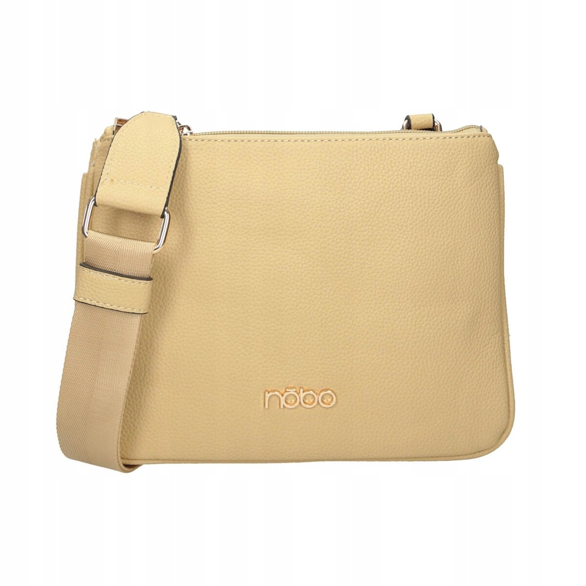 Nobo Dwukomorowa Beżowa Damska Torba Listonoszka - Nobo | Moda Sklep EMPIK.COM