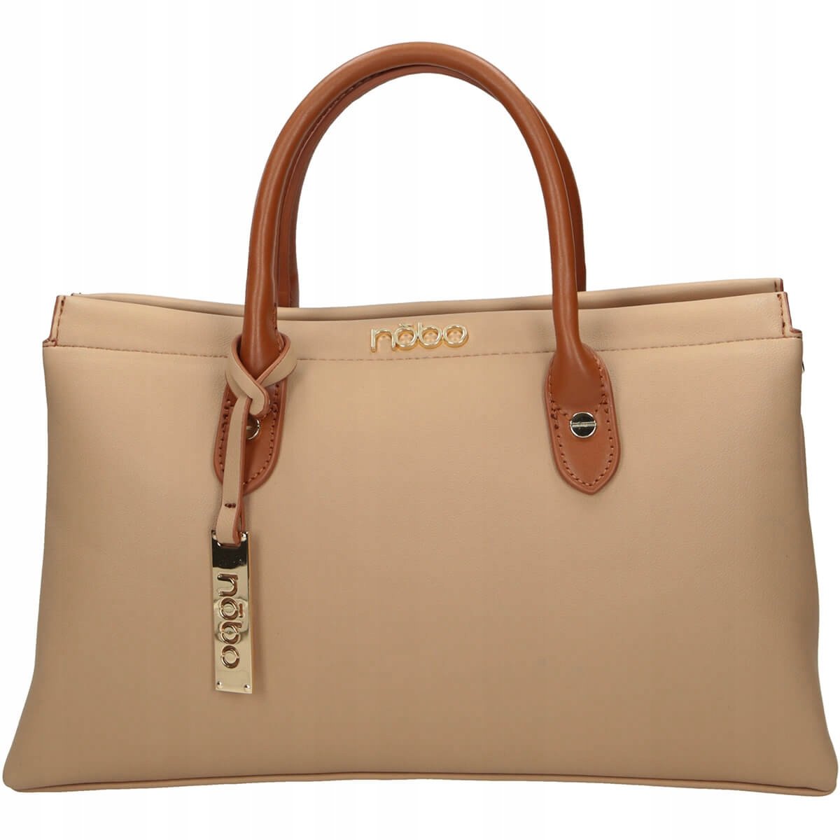 Nobo Elegancka Beżowa Dwukomorowa Torba Do Ręki - Nobo | Moda Sklep EMPIK.COM