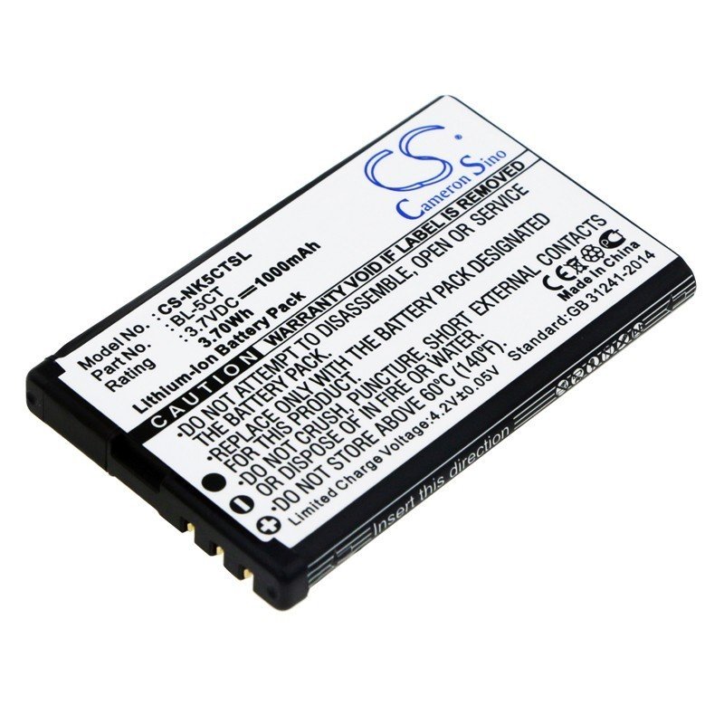 Nokia C3-01 / BL-5CT 1000mAh 3.70Wh Li-Ion 3.7V (Cameron Sino ...
