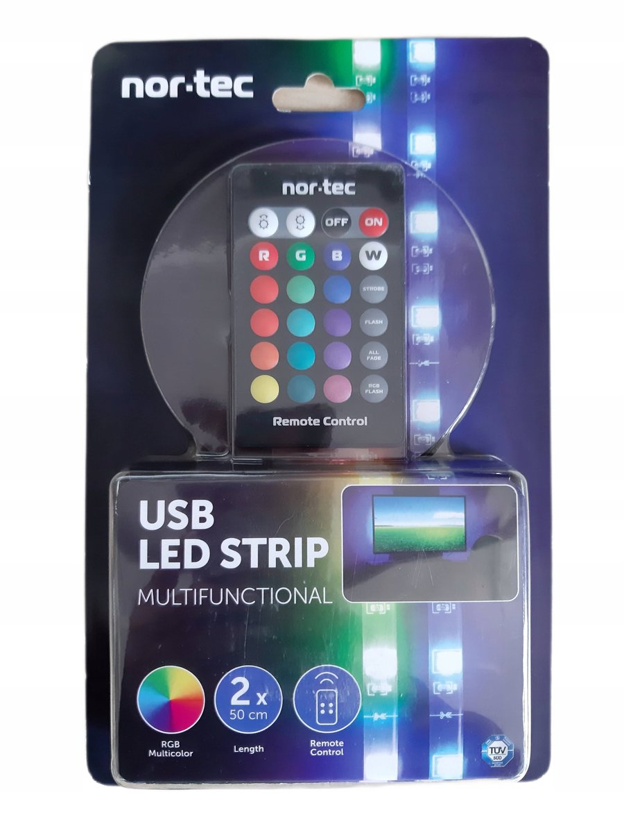 NOR-TEC USB LED STRIP 2X50CM Kolorowa Taśma LED z Pilotem - Nor-Tec ...