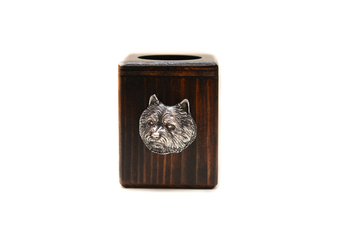 Norwich Terrier - drewniany świecznik z psem, unikatowa pamiątka po ...