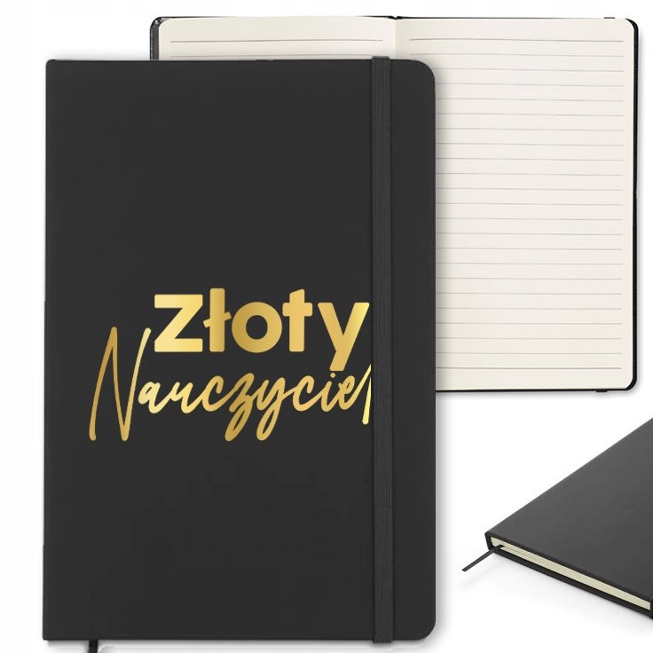 NOTES CZARNY Z GUMKĄ A5 ZŁOTY NAUCZYCIEL GOLD WZÓR - Inna marka | Sklep ...