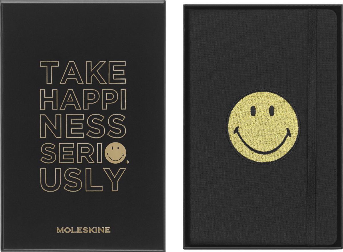 Notes Moleskine Smiley L (13X21Cm) W Linie, Twarda Oprawa, Czarny W ...