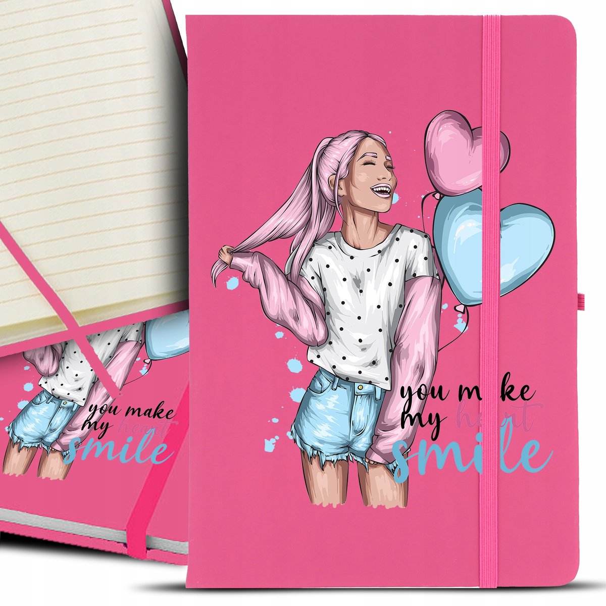 Notes Notatnik Bujo A5 Róż MY HEART SMILE Wzory - Inna marka | Sklep ...