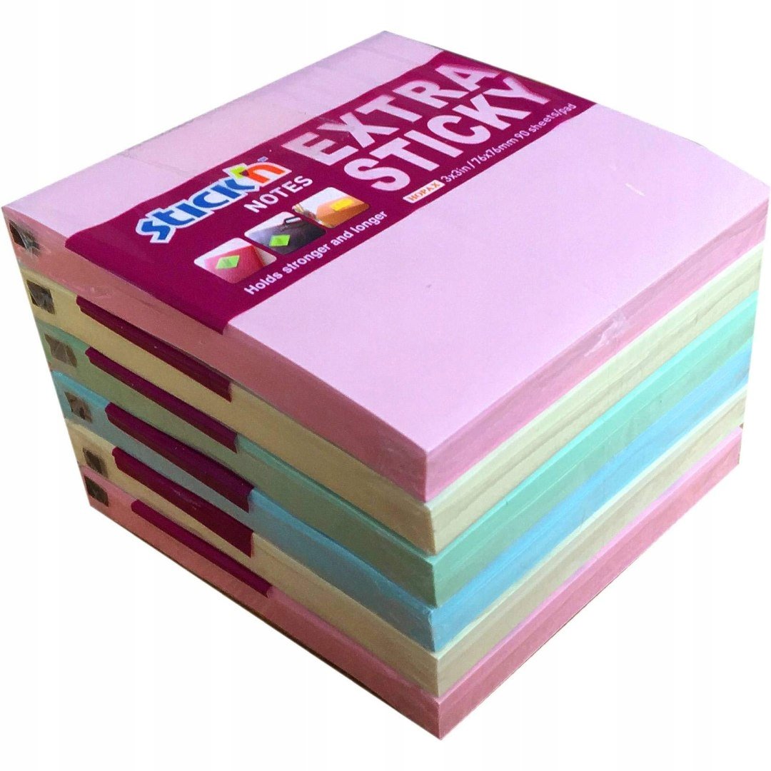 Notes Samoprzylepny Stick`N Extra Sticky (6 Szt) 76X76Mm 4 Kol.Pastel ...