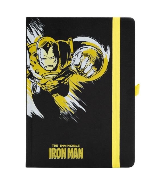 Notes skórzany A5 Marvel Retro Iron Man czarny na gumkę 120k w linie ...