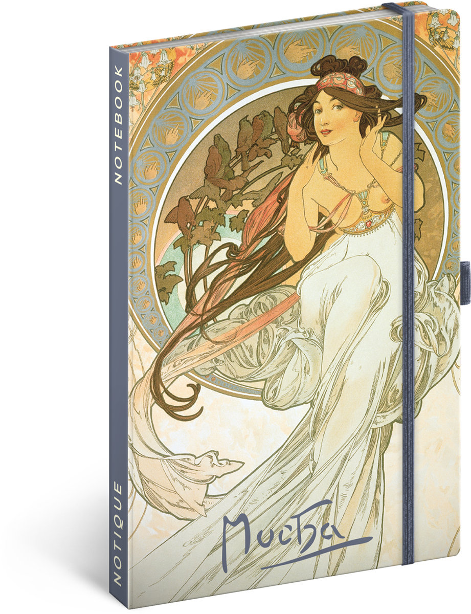 NOTIQUE Notes, Alfons Mucha – Muzyka, w linie, 13 x 21 cm - Inna marka ...
